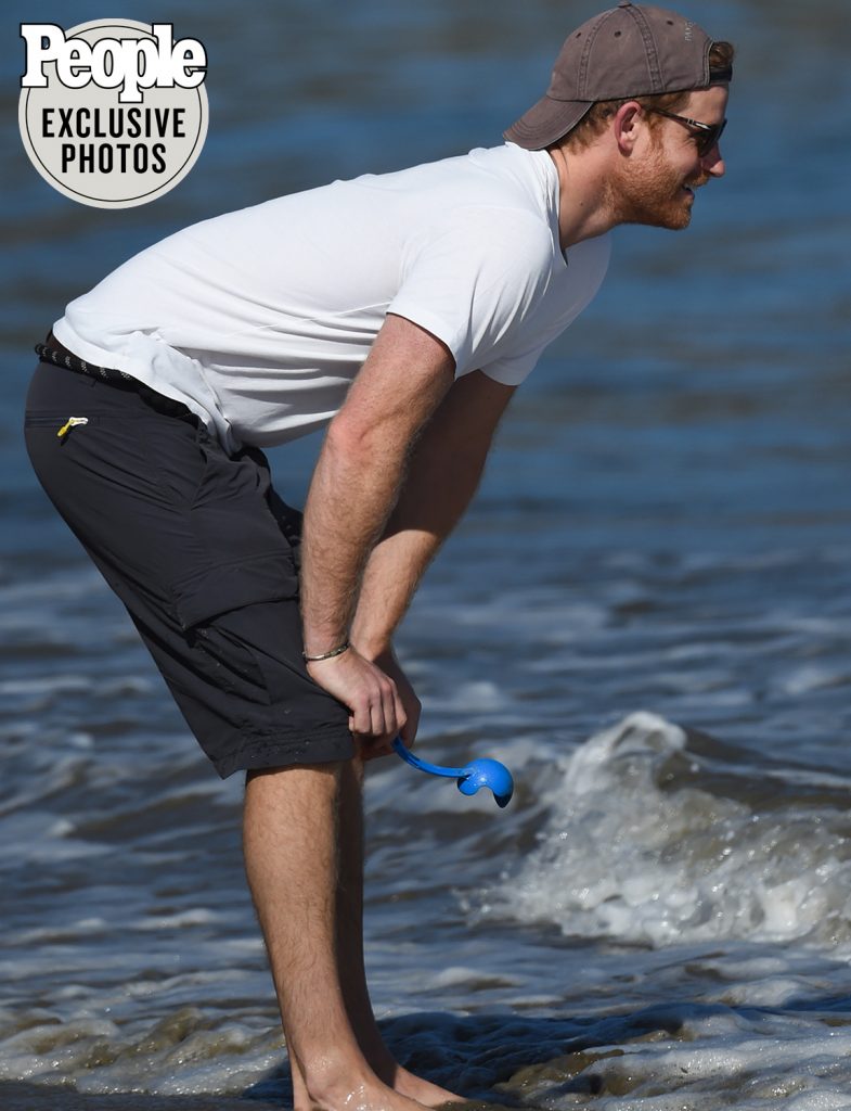 Prince Harry Is in Beach Mode with Dog Pula